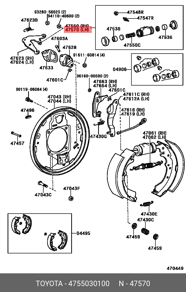 TOYOTA 47550-30100 47550-30100, 47550-30150