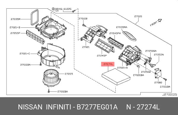 NISSAN B7277-EG01A 27277-EG025, 27277-AR225, 27891-3YF0A