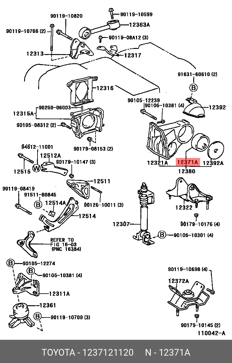 TOYOTA 12371-21120 12371-28070, 12371-28100, 12371-21120