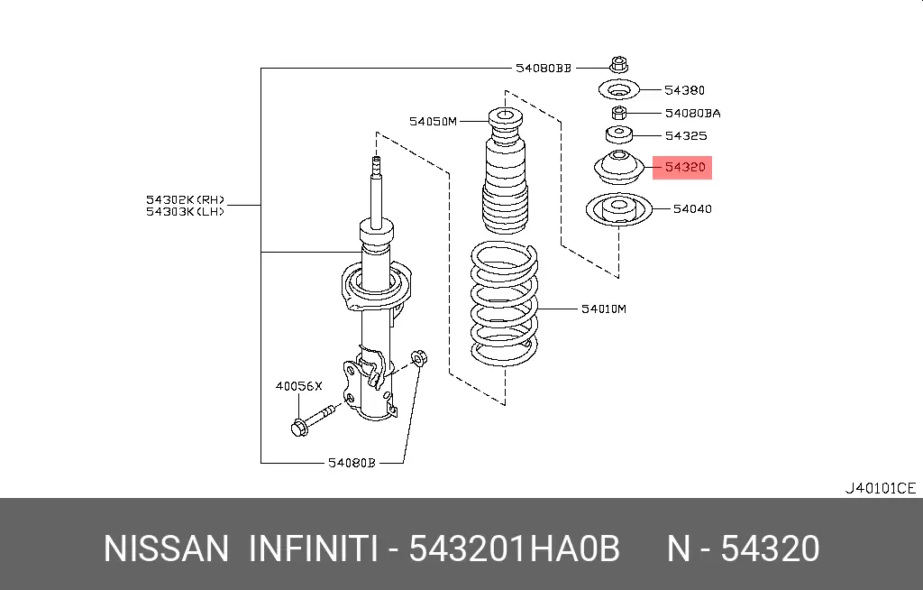 NISSAN 54320-1HA0B 54320-1HJ0A, 54320-1HA0B, 54320-3VA0A