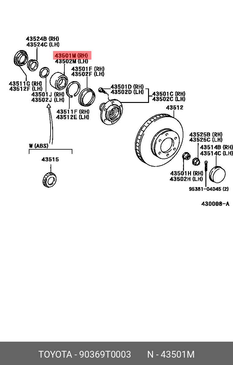 TOYOTA 90369-T0003 90369-T0003, 90366-T0061, 43570-60010