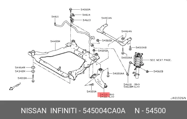 NISSAN 54500-4CA0A 54500-4CA0A