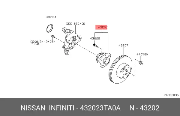 NISSAN 43202-3TA0A 43202-JA010, 43202-JN00A, 43202-JP00A