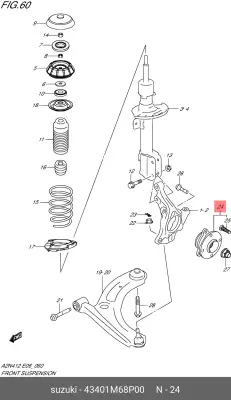 SUZUKI 43401-M68P00 43401-81P00, 43401-M68P00
