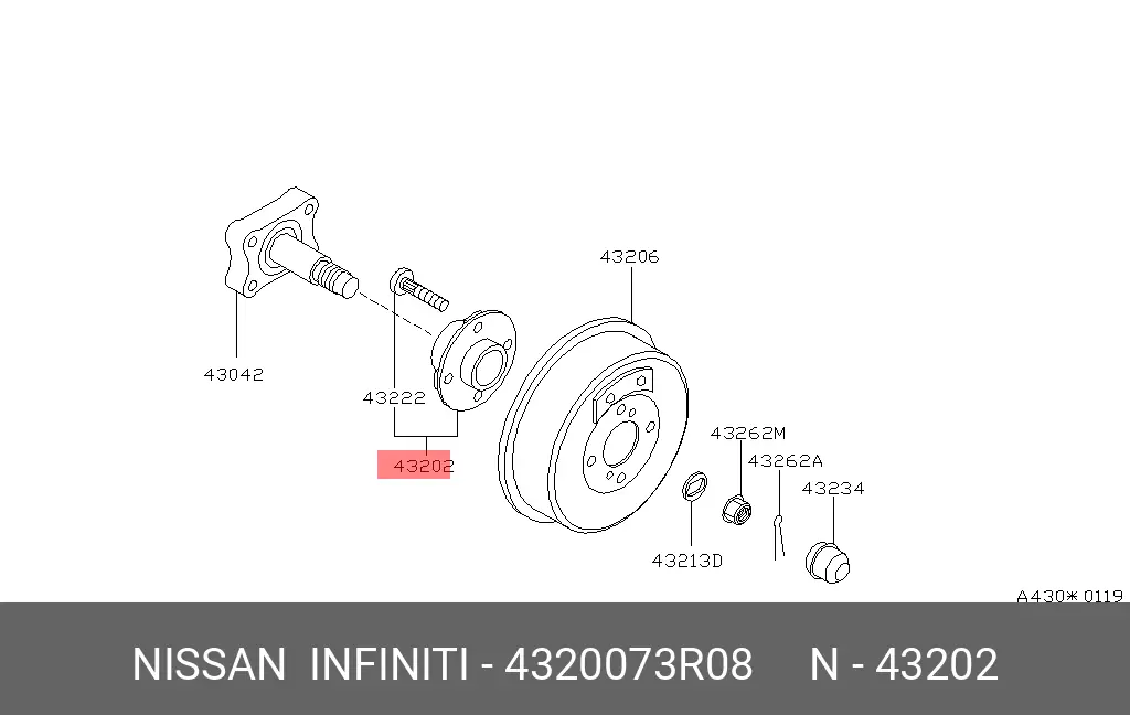 NISSAN 43200-73R08 43200-73R05, 43200-WE205, 43200-73R07, 43200-86R11