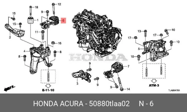 HONDA 50880-TLA-A02 50880-SWA-A81, 50880-SWC-E81, 50880-TLA-A02